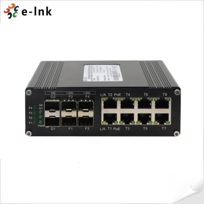 Chine Commutateur industriel en aluminium 8 1000T gauche 802.3at de PoE PoE + 4 port 1G SFP + 2 port 10G SFP+ à vendre