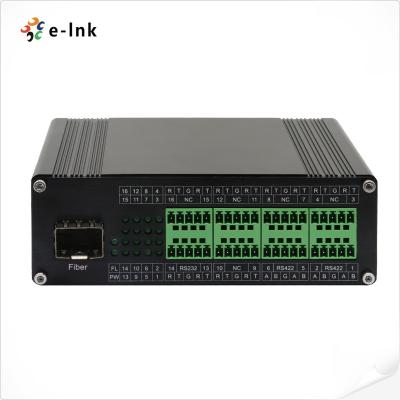 China Industriële 4Ch Rs232 aan Vezelmedia Haven 12 van Convertorsfp - 48VDC-Machtsinput Te koop