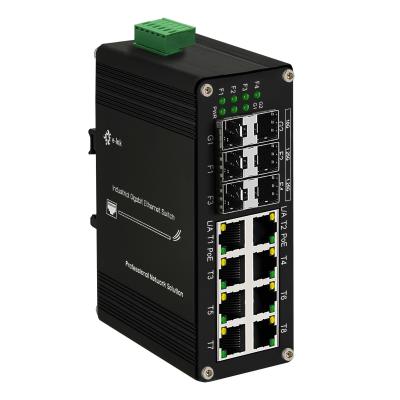 Chine Port industriel du commutateur 8 d'Ethernet de PoE PoE + bâti de rail de 10G SFP DIN à vendre
