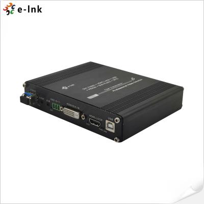 China 1Ch 1080P DVI Fiber Converter USB KVM 1Ch RS232 Bidi Stereo Audio for sale