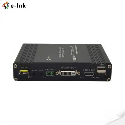 China 1Ch 1080P DVI Fiber Converter USB KVM 1Ch RS232 Bidi Stereo Audio for sale