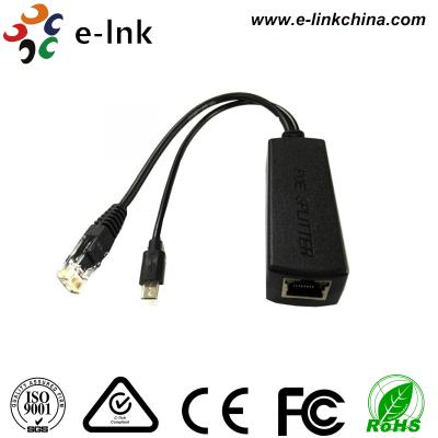 China Gigabit 5V 2A PoE Power Splitter RJ45 Male With Micro USB Port for sale