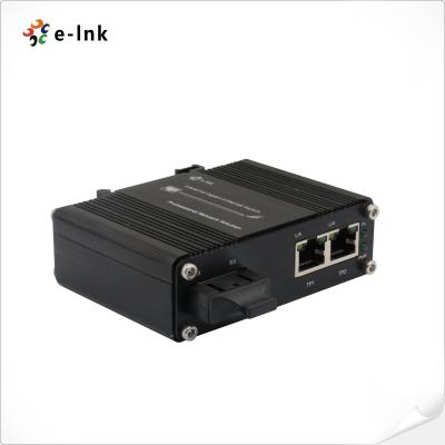 China SC RJ45 Dual Port Industrial Fiber Media Converter 10M/100M/1000M 12V 48V for sale