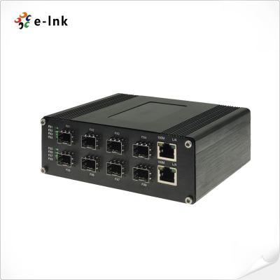 China Fiber Optical Switch 8 Port 1000BASE-X SFP To 2 Port 10/100/1000Base-T Ethernet Fiber Switch for sale