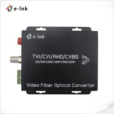 China 1 Channel 5MP HD AHD/CVI/TVI/CVBS Video Fiber Converter With RS485 For PTZ Camera for sale