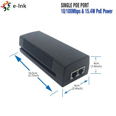 China 10/100m Poe Injector Ieee802.3af 15.4w Dc 48v for sale