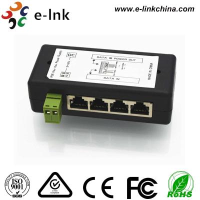 China 4-Port 10 / 100M RJ45 connectors Passive POE power supply for sale