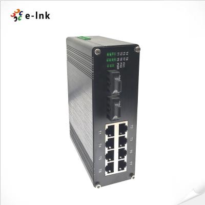 China Industriële 8-poort 10/100/1000Base-T + 2-poort 1000BASE-X Ethernet Switch Single Fiber SC 20KM Te koop