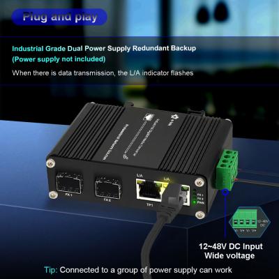 Cina Commutazione Ethernet industriale da 2 porte 10/100/1000T a 2 porte 10/100/1000X Fibra SFP in vendita