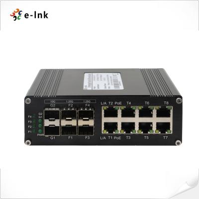 China Buiten 8 poort 10/100/1000T RJ45 Industrial Ethernet Switch met 6 poort 1000X Gigabit SFP Te koop