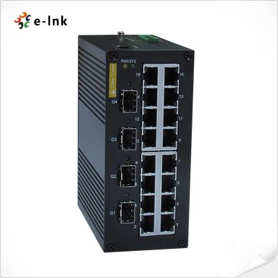China Beheerde industriële Ethernet-switch: 16 x 10/100BaseTX-poorten + 4 x 1000BaseX SFP Te koop