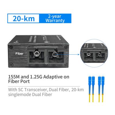 China Micro type 10 / 100 / 1000Base-Tx to 100 / 1000Base-Fx Ethernet Media Converter for sale