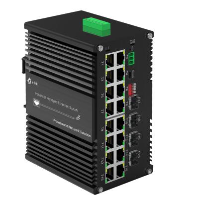 Chine Commutateur Ethernet PoE géré industriel à 16 ports 10/100/1000T + 4 ports 1000X SFP à vendre