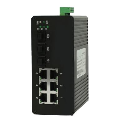 중국 6 포트 관리 산업 이더넷 스위치 3 개의 1000Base-X SFP 포트와 6 개의 10/100Base-T ((X) 포트 판매용