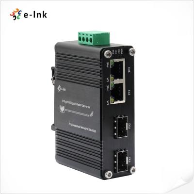 Chine Mini-Industriel 2 ports 10/100/1000T 802.3at PoE + 2 ports 100/1000Base-X SFP Ethernet Switch avec le booster de puissance 12 ~ 48VDC à vendre