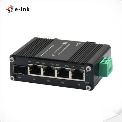 중국 4-RJ45+1-SFP 기가비트 포트를 가진 미니 산업 PoE 이더넷 스위치 판매용