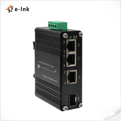 Chine Commutateur Ethernet SFP mini industriel à 3 ports 10/100/1000T 802.3at PoE + 1 port 100/1000X avec entrée 12 ~ 48VDC et tension B à vendre