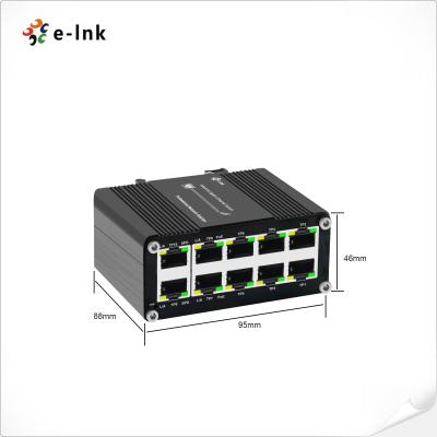 China Mini Industrial Gigabit Ethernet PoE Switch 10 Port 10/100/1000M 48V DC DIN-Rail for sale