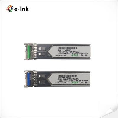 China 1.25Gbps SFP Bi-Directional Transceiver, 20km Reach 1310nm TX / 1490nm RX for sale