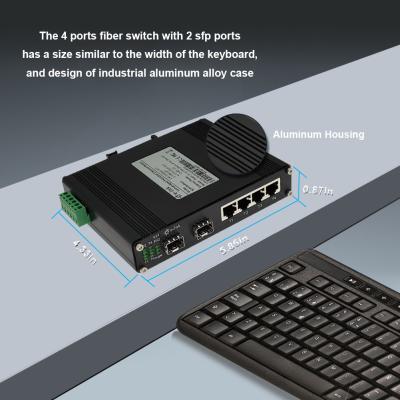 中国 90Wインダストリアルスイッチ 4ポート 10/100/1000T 802.3bt PoE + 2ポート 100/1000X イーサネットスイッチ 販売のため