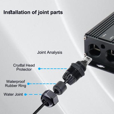 Chine Extendor industriel PoE Gigabit IP67 étanche à l'eau (1 x entrée 2 x sortie) à vendre