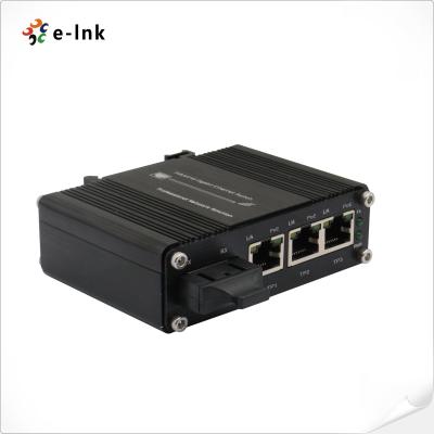 China Mini Industriële 3-poorts 10/100/1000T 802.3at PoE + 1-poorts 1000X SC Ethernet Switch met 12~48VDC Input en Voltage Booster Te koop