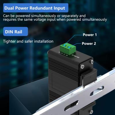 China Mini Industrial 10/100Base-T a 100Base-X SFP Fibra Ethernet Convertidor de medios con 1Ch RS232/RS485/RS422 en venta