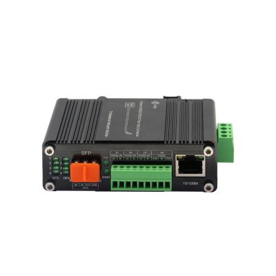 China Mini Industrial 10/100Base-T a 100Base-X SFP Fibra Ethernet Convertidor de medios con 1Ch RS232/RS485/RS422 en venta