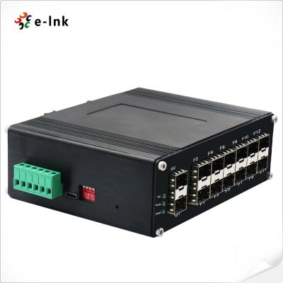 中国 インダストリアル L2+ マネージド 12 ポート 1000X SFP + 2 ポート 1000X SFP ファイバースイッチ 販売のため