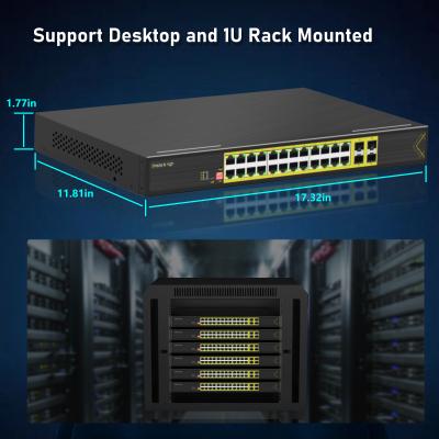 中国 L2+ マネージドラックマウント 24ポート 10/100/1000T + 4ポート 1000X SFP イーサネット スイッチ 販売のため