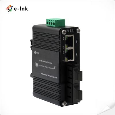 China Mini Industrial 2 puertos 10/100/1000T 802.3at PoE + 2 puertos 100/1000Base-X SFP Switch Ethernet con función de refuerzo de potencia de 12~48VDC en venta