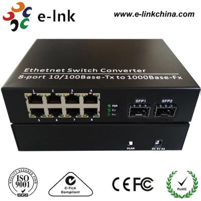 중국 10/100/1000M 8-TX + 2-FX 포트 광섬유 스위치 판매용