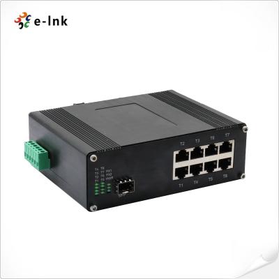 China Interruptor Ethernet de base-X de 8 puertos industriales 10/100/1000T 802.3bt PoE + 1 puerto 100/1000 en venta