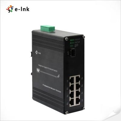 China Interruptor Ethernet de base-X de 8 puertos industriales 10/100/1000T 802.3bt PoE + 1 puerto 100/1000 en venta