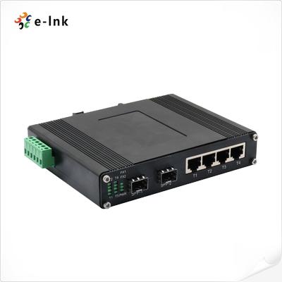 China Interruptor de Ethernet industrial de 4 puertos 10/100/1000T 802.3bt PoE + 2 puertos 100/1000X en venta
