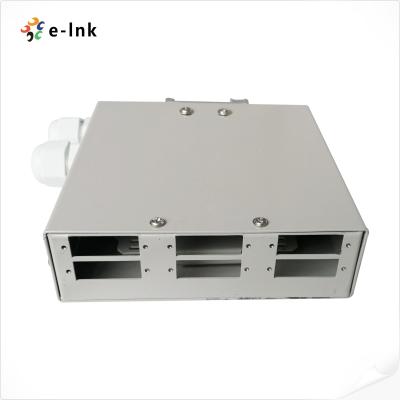 China 6 Ports DIN-Rail Fiber Splice Box with 2pcs cable entry/exit ports; 12pcs pigtail  entry/exit ports for sale