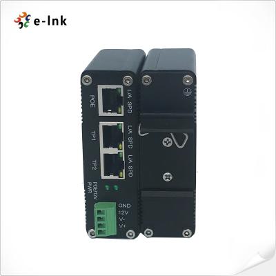 China Industrial IEEE802.3af/at PoE Splitter with 2-port switch function, output voltage 12VDC for sale