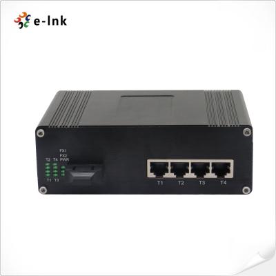 China Interruptor Ethernet industrial de 4 puertos 10/100TX 802.3at PoE + 1 puerto 100BASE-FX en venta