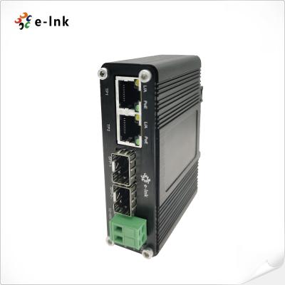 China Mini Industrial 2 puertos 10/100/1000T 802.3bt 90W PoE + 2 puertos 100/1000Base-X SFP Ethernet Switch en venta