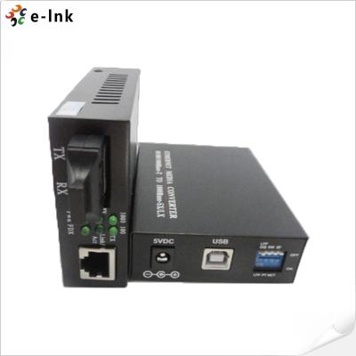 China Conversor de mídia Ethernet USB alimentado de 10/100Base-TX para 100Base-FX à venda