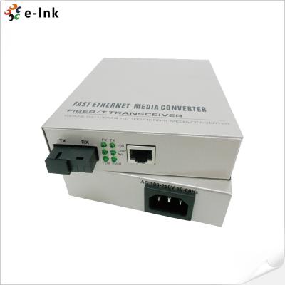 China Conversor de mídia Fast Ethernet WDM 10/100M com fonte de alimentação interna à venda