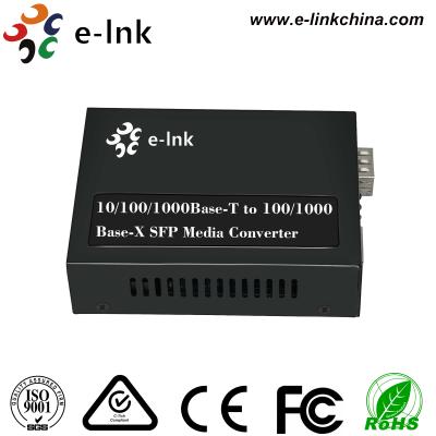 China 10/100/1000BASE-T naar 100/1000BASE-X SFP-mediaconverter met 48VDC-toevoer Te koop