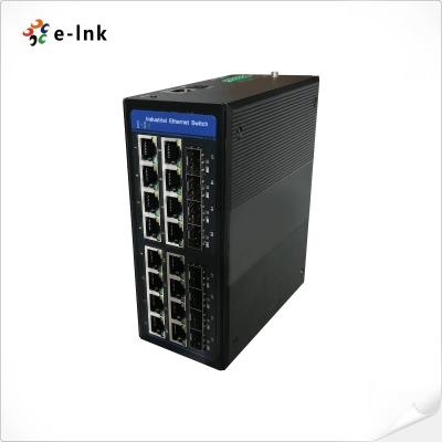 China Interruptor Ethernet SFP de 16 puertos industriales gestionados 10/100/1000BASE-T + 8 puertos 100/1000BASE-X en venta