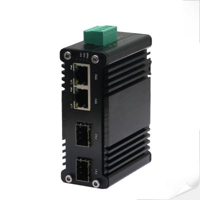 Chine Commutateur Ethernet SFP mini industriel à 2 ports 10/100/1000T 802.3at PoE + à 2 ports 100/1000Base-X avec fonction de renforcement de puissance 12~48VDC à vendre