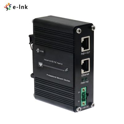 China 12~48V DC Power Input Industrial 10G 60W PoE IEEE802.3at Injector for sale