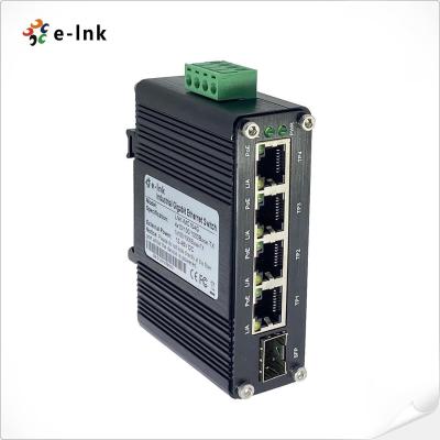 China Mini Industrial 4-Port 10/100/1000T 802.3at PoE + 1-Port 100/1000X SFP Ethernet Switch with 4 x RJ45 Connectors for sale