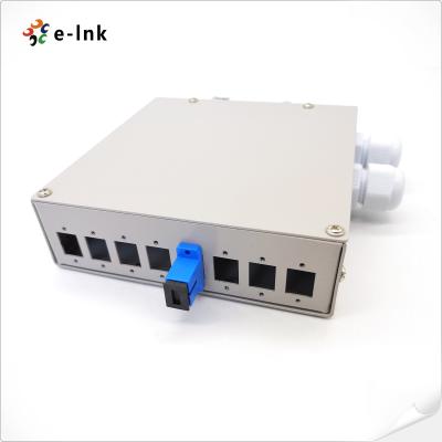 China 8 Ports DIN-Rail Fiber Splice Box with 2pcs cable entry/exit ports 8pcs pigtail entry/exit ports for sale