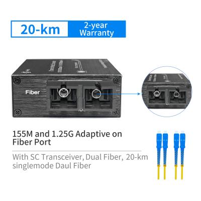 China Conversor de mídia Ethernet tipo Micro com 10/100/1000Base-Tx para 100/1000Base-Fx à venda