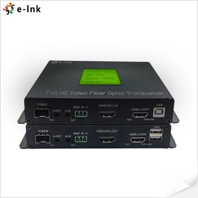 China Cloud managed Multi-function DVI Fiber Converter 1Ch 1080P DVI + USB KVM + 1Ch RS232 + 1Ch Bidi Stereo Audio + GPIO for sale