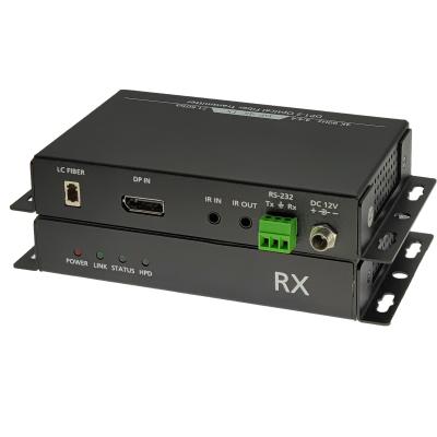 China 8K DisplayPort 1.4 Fiber Extender Kit (7680x4320@60Hz) over LC Single Mode Simplex up to 300m / 985ft - Transmitter & Receiver with RS232 + Bi-DIR IR Support for sale